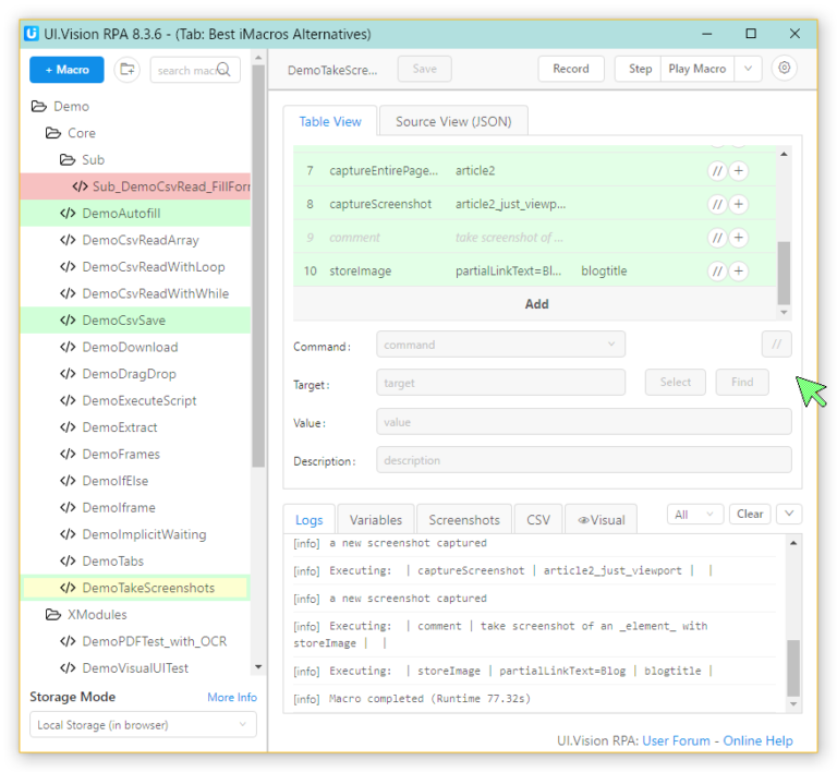 Ui.Vision でChromeを操作し、データ取得